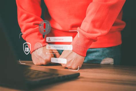 Man Typing Login And Password Cyber Security Concept Stock Illustration Illustration Of