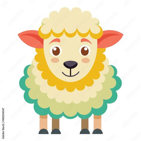 Print Handsome Sheep Clipart Vector Illustration Featuring Detailed And
