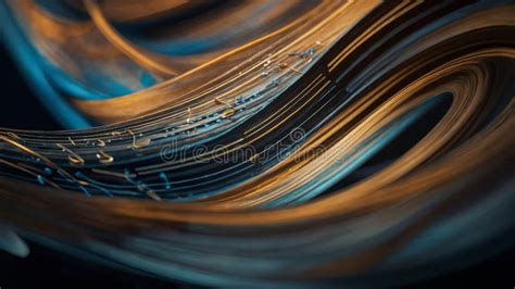 An Abstract Depiction Of Musical Staves Transformed Into Waves