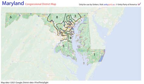 State Of Maryland Us Congressional District Maps Unity Party