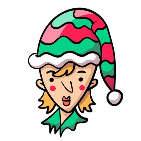 크리스마스 요정의 그림입니다 디자인 벡터 만화 캐릭터 프리미엄 벡터