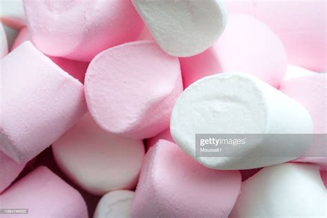 Close Up On A Heap Of Marshmallow Sweets With Copyspace High Res Stock