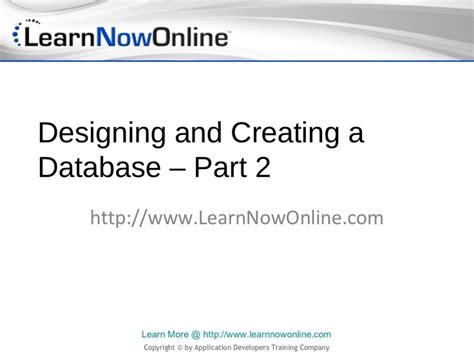 Learn How To Design And Create An SQL Server Database