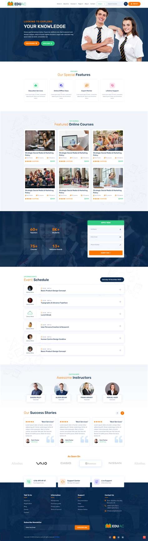 html css网页设计，在线培训网校搭建模板 17素材网