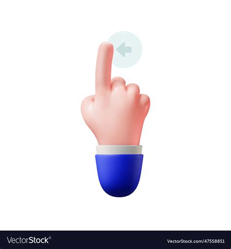 D Hand Gesture Sliding Touch On Touchscreen Vector Image