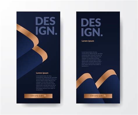 소셜 미디어 스토리 템플릿 우아한 럭셔리 진한 파란색 프리미엄 벡터