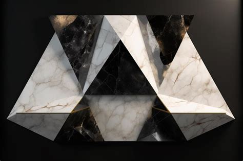 Premium Photo A Marble Table With A Triangle Design On It