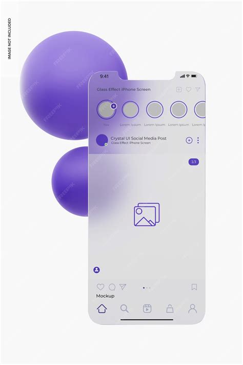 Premium Psd Glass Effect Iphone Screen Mockup Front View