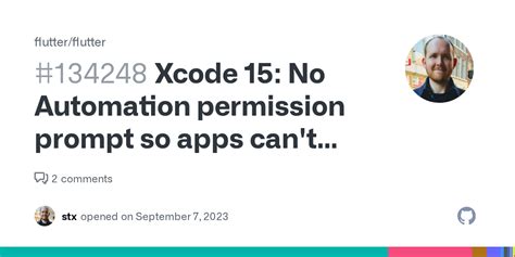 Xcode 15 No Automation Permission Prompt So Apps Cant Run · Issue