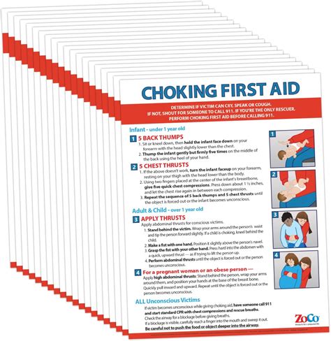 Amazon.com : Choking Posters (20 Pack) for Infant, Child, Adult - Laminated, 17 x 22 inches ...