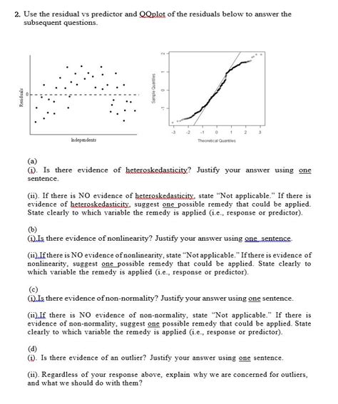 Solved Use the residual vs predictor and ΩΩplot of the Chegg com