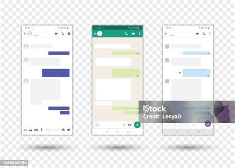 메신저 Ui 템플릿 소셜 커뮤니케이션 앱 모형 채팅 응용 프로그램 개념 벡터 일러스트 레이 션 Brand Name Online Messaging Platform에 대한 스톡