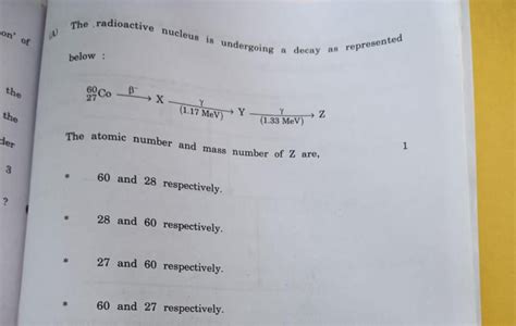 The Radioactive Nucleus Is Undergoing A Decay As Represented Below