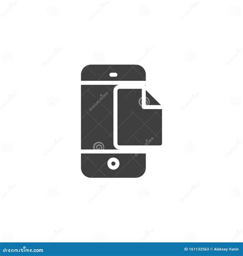Mobile Document Vector Icon Stock Vector Illustration Of Button Mobile