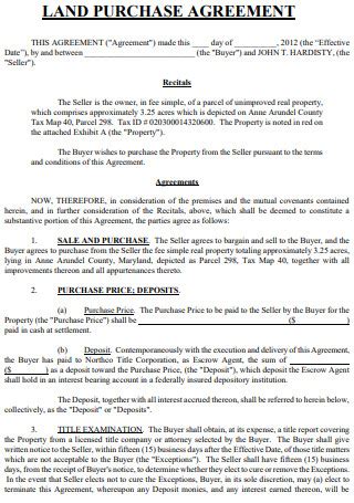 16 Free Land Purchase Agreement Samples To Download