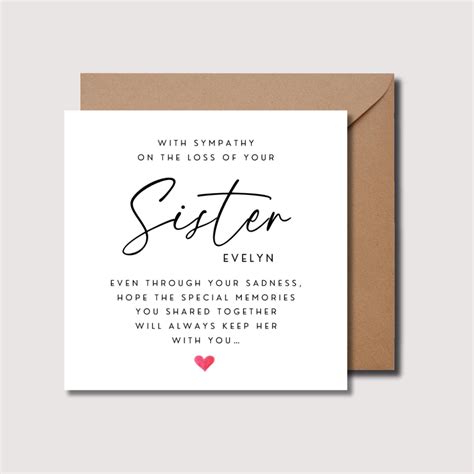 Sister Sympathy Card Condolence Card Bereavement Card Sorry For Your