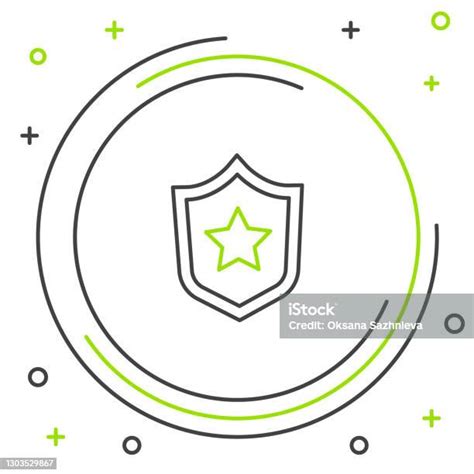 흰색 배경에 고립 된 라인 군사 보상 메달 아이콘 육군 표지판 다채로운 개요 개념 벡터 검은색에 대한 스톡 벡터 아트 및 기타