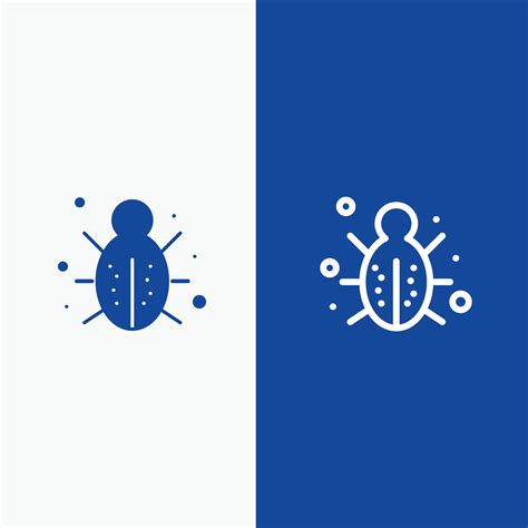 Bug Internet Network Protection Security Line And Glyph Solid Icon Blue