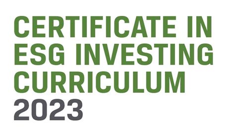 Certificate In Esg Investing Cfa Esg Hobbies And Toys Books And Magazines