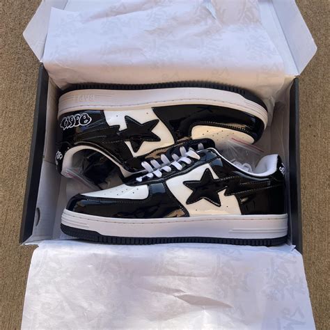 Black And White Bapestas 11 5 Size Not Worn Depop