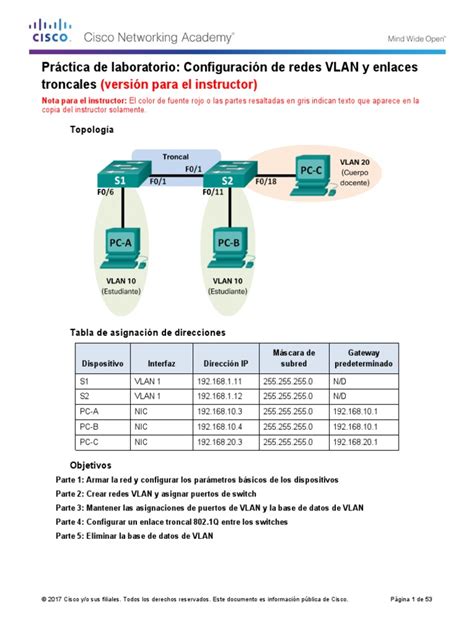6225 Lab Configuring Vlans And Trunking Ilm T Pdf Estándares De Internet