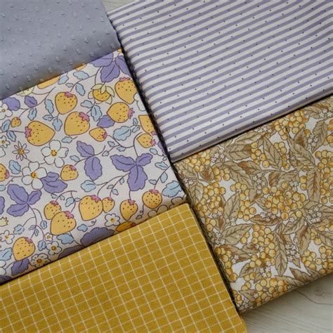 순수 코튼 인쇄 직물 보라색 딸기 노란색 월계수 셔츠 드레스 Diy 패션 바느질 도매 재료 천 미터 Aliexpress