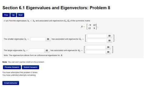 solved section 6 1 eigenvalues and eigenvectors problem 10