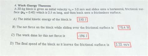 solved a 20 kg block is given an initial velocity vo 5 0 m s