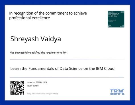 Shreyash Vaidya On Linkedin Datascience Ibmcloud Certificationcourse