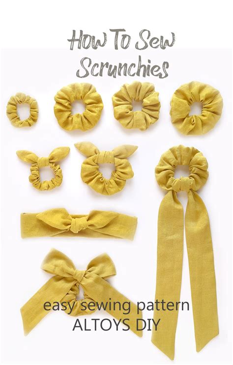 Scrunchie Sewing Pattern Pdf Knot Bow Scrunchie Set Bunny Ears