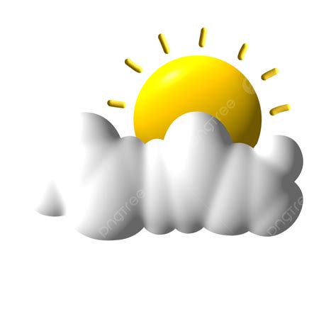Sunny Clouds Clipart PNG Images White Cloud Sunny D Illustration Sun Cloud D PNG Image For