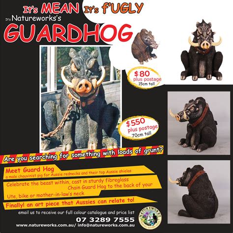 Fugly The Guard Hog Sculpture Character Hog Display Prop