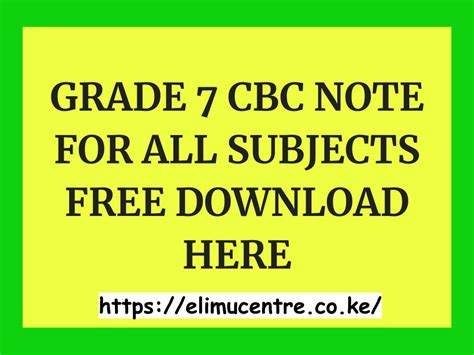 grade 7 cbc note for all subjects free download elimu centre