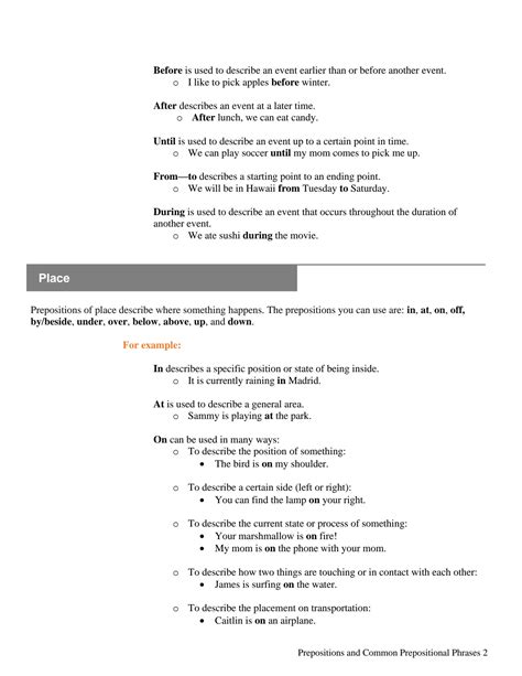 Solution Preposition And Common Prepositional Phrases Studypool