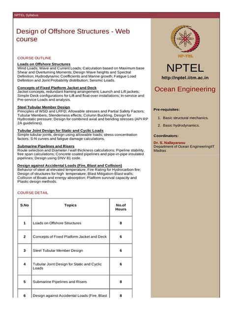 nptel design of offshore structures web course pdf fatigue