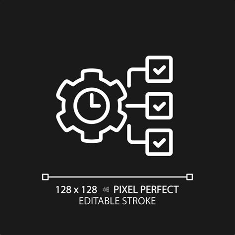 D Pixel Perfect Editable White Time Management Icon Isolated Vector Thin Line Illustration