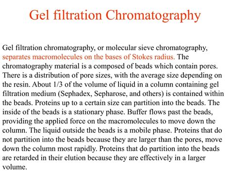 Ppt Understanding Gel Filtration Chromatography For Macromolecule