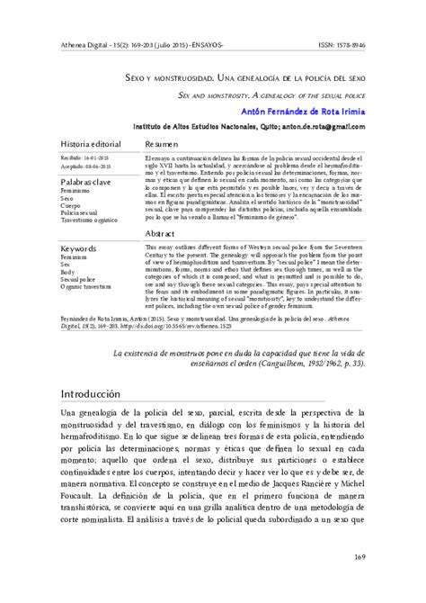 Pdf Sex And Monstrosity A Genealogy Of The Sexual Police