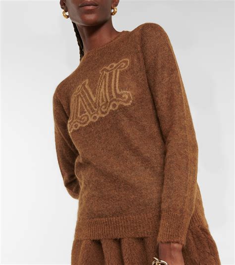 Max Mara Ocra Jacquard Mohair Blend Sweater Max Mara