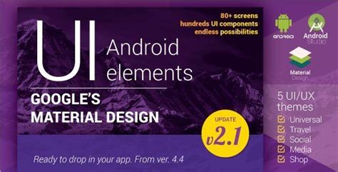 Material Design UI Android Template App Code Market