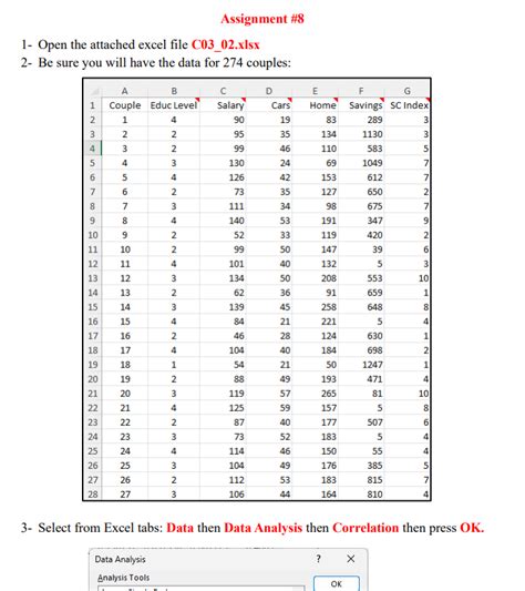 Assignment 81 ﻿open The Attached Excel File