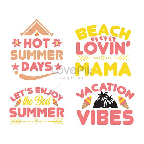 여름 Tshirt 디자인 번들 일러스트 무료 다운로드 Lovepik