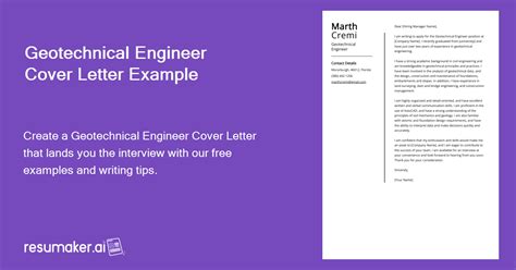 Geotechnical Engineer Cover Letter Sample Guide Entry Level Senior Jobs