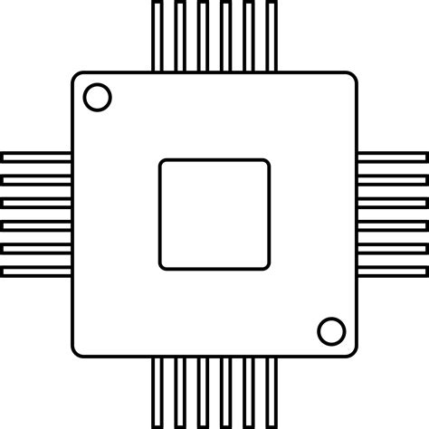Isolated CPU In Line Art Illustration Vector Art At Vecteezy
