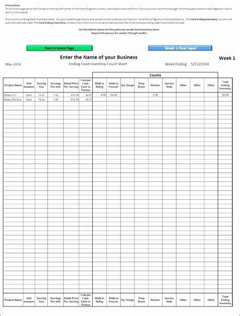 Cycle Count Excel Template
