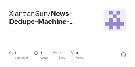 Github Xiantiansunnews Dedupe Machine Learning