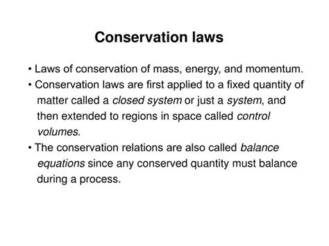 Ppt Conservation Laws Powerpoint Presentation Free Download Id6023767