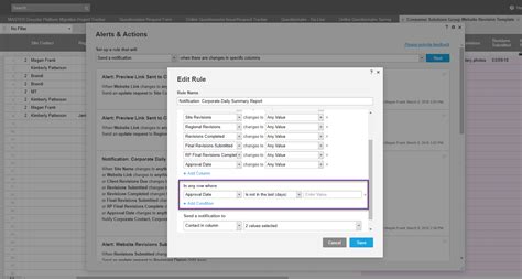 Conditions Within A Notification — Smartsheet Community