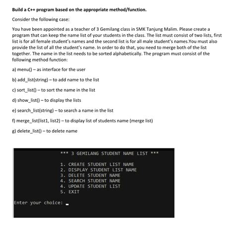 Solved Build A C Program Based On The Appropriate Chegg