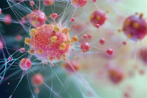 Intricate Network Of Colorful Cells And Structures Revealing Biological Complexity And